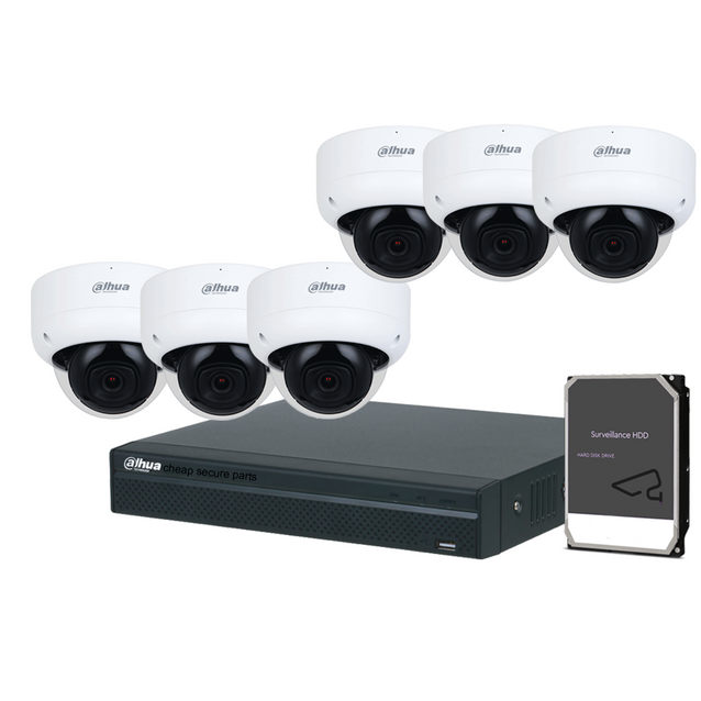 Dahua 6x 6MP CCTV Kits DH-IPC-HDBW3666EP-AS-AUS Dome Security Camera S