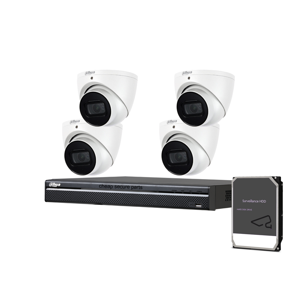 Dahua 4 x 5MP CCTV Kits DH-IPC-HDW2531EMP Turret Security Camera Starl ...